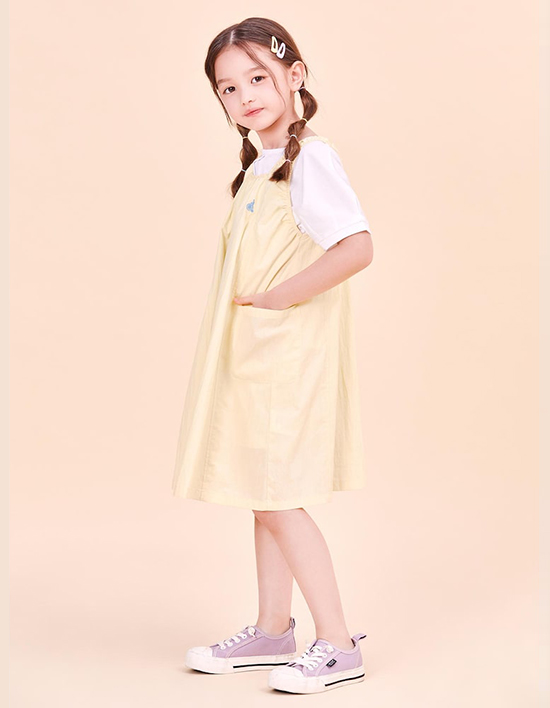 [빈폴키즈] 화섬 민소매 원피스 옐로우 (택1) - 마켓컬리