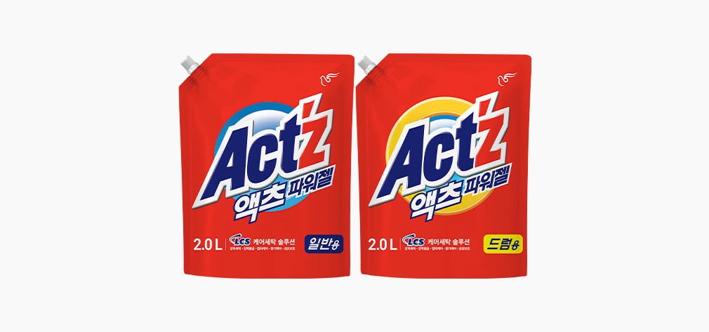 [액츠] 세탁세제 액체 파워젤 일반 드럼 2l 리필 X 6개 2종 택1 마켓컬리
