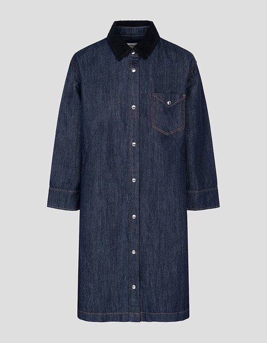 [빈폴레이디스] 데님 H라인 아우터형 원피스 네이비 (택1) - 마켓컬리