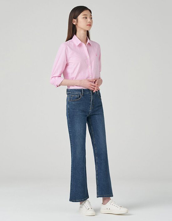 [빈폴레이디스] [Essential] 옥스포드 스트라이프 레귤러핏 셔츠 - 마켓컬리