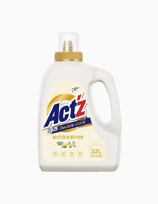 [액츠] Act'z 더블케어 플러스 세탁세제 3.2L (일반/드럼 겸용) 1입 - 마켓컬리