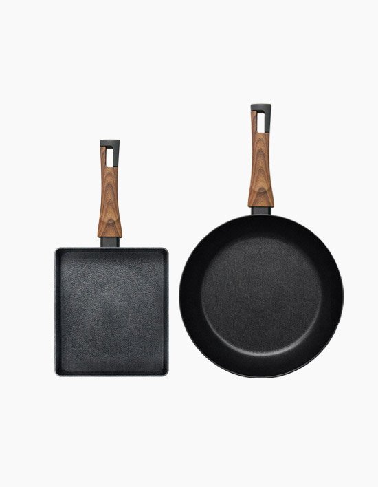 [실바트] 국내생산 까리노 IH 인덕션 프라이팬 2P 세트 (24사각팬+30팬) (까리노 24사각 + 까리노 30팬) - 마켓컬리