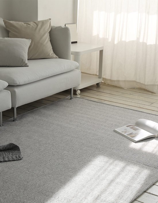 [더러그] 먼지없는 쟈가드 헤링본 사각,정사각 러그 (4color) - 마켓컬리