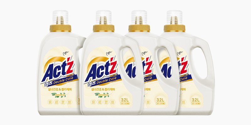 [액츠] Act'z 더블케어 플러스 세탁세제 3.2L (일반/드럼 겸용) BOX(4입) - 마켓컬리
